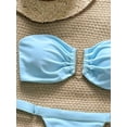 Blue Top And Thong Bikini Set Minimalist Solid Color Swimwear - Walmart.com