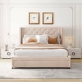 RegalRest Velvet Wingback Storage Bed - Walmart.com