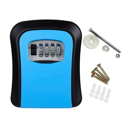 Key Lock Box 4 Digit Combination Lockbox Portable Resettable Key ...