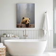 Bear Canvas Wall Art for Living Room, Fog Misty Woods Animal Poster ...