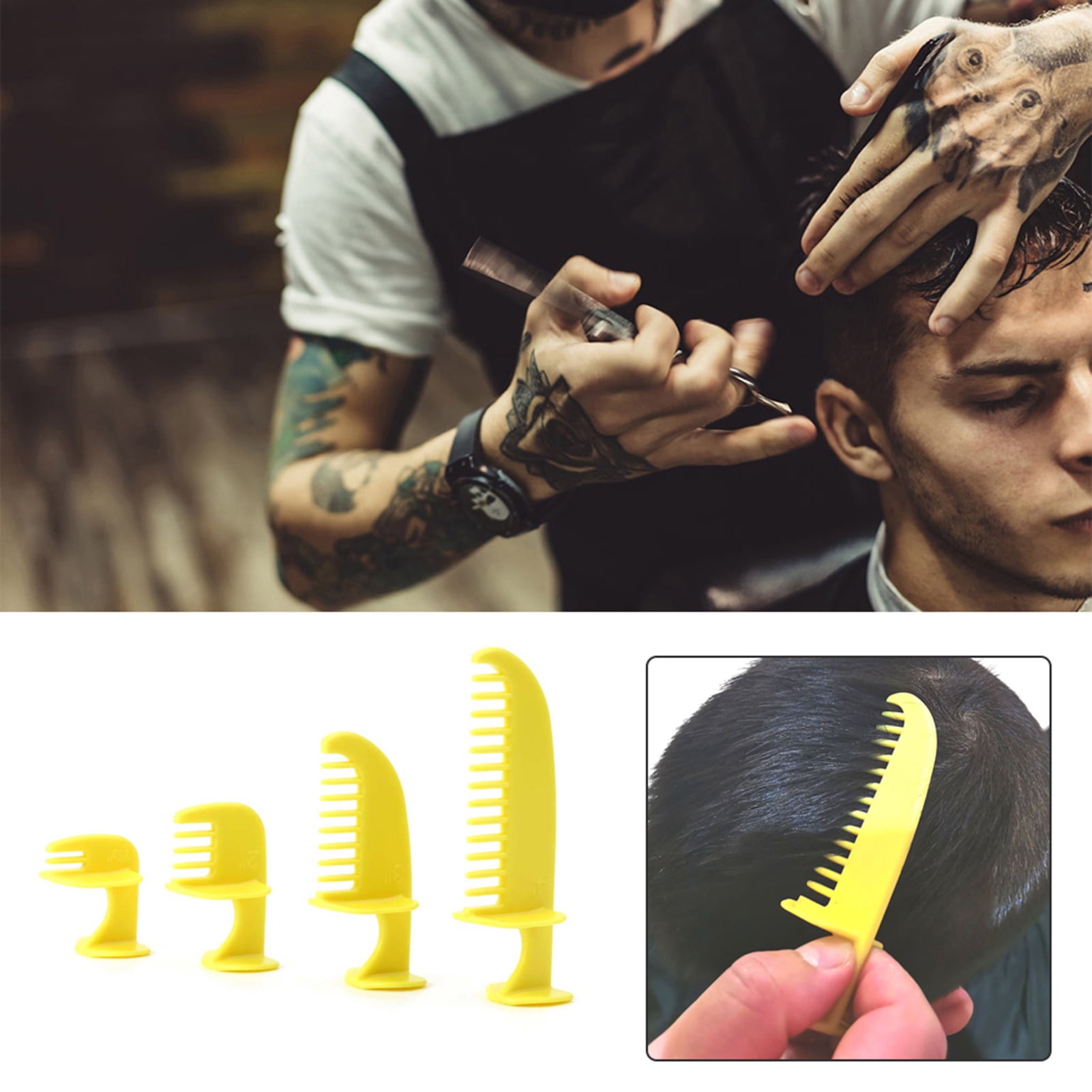 Luckymimi 4Pcs/Set Haircutting Template Combs Professional Ergonomic ...