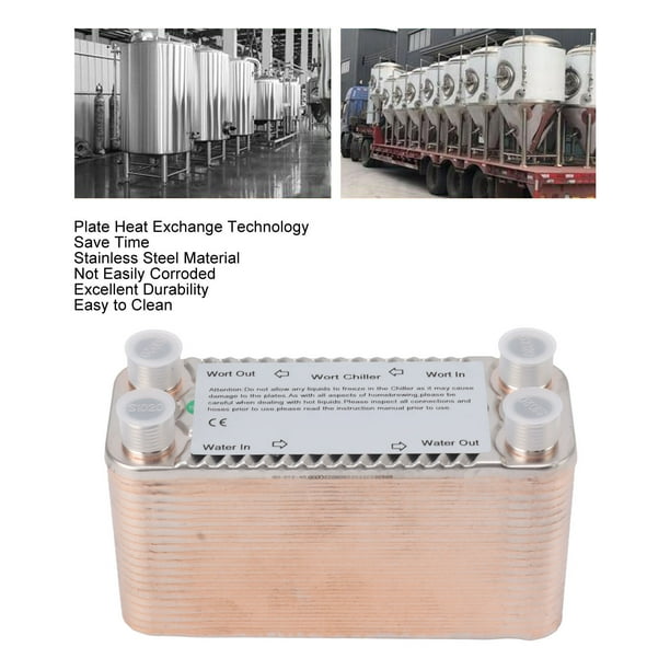 40 Plates Heat Exchanger NPT1/2 Thread High Efficiency Stainless Steel ...