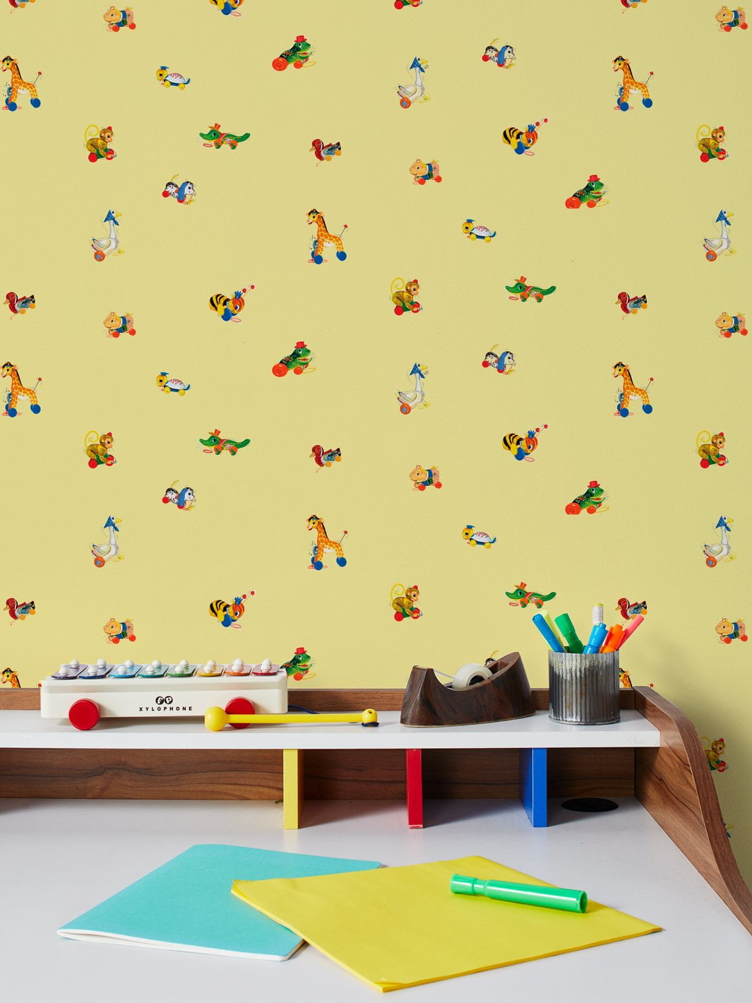 Classic Toys Removable Vinyl Wallpaper By Fisher-Price - Yellow ...