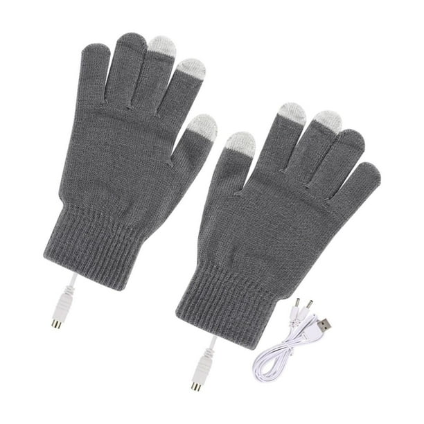 Electric USB Heated Gloves Full Finger Knitting for Women warming ...