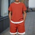 Boys Clothes 2PCS Outfits Color Block T Shirt & Shorts Boy Clothes Kids ...
