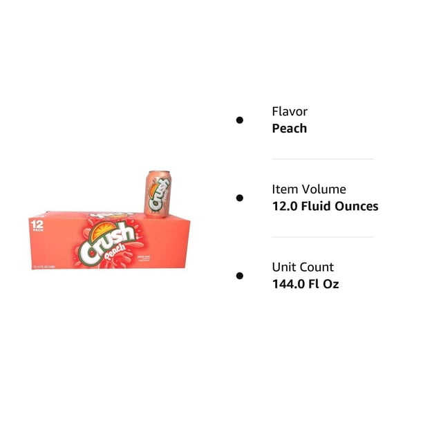 Crush Peach Soda 12oz Cans (Pack of 12) - Walmart.com
