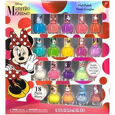 Townley Girl Disney Minnie Mouse Non-Toxic Peel-Off Nail Polish Set for ...