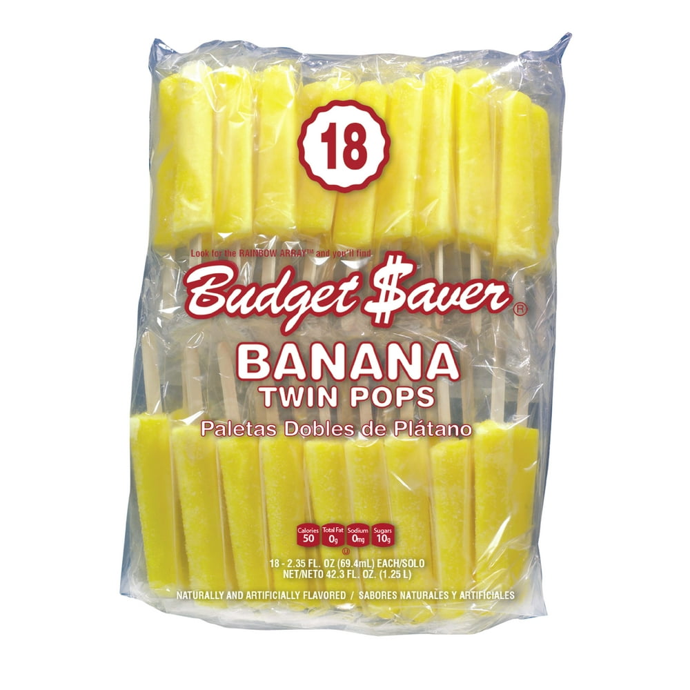 Ziegenfelder Budget Saver Banana Twin Pops, 42.3 fl oz, 18 ct - Walmart ...