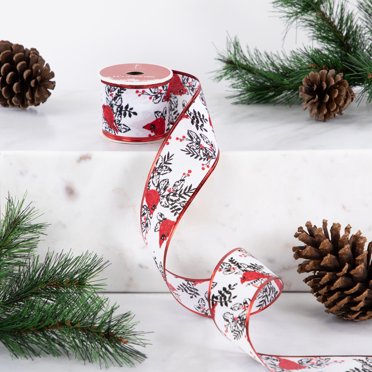 Cranberry Trees Burlap Wired X-Mas Craft Ribbon - Walmart.com