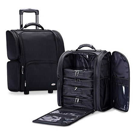 Professional Rolling Makeup Cosmetic Carry Case w/ Removable Organizer ...