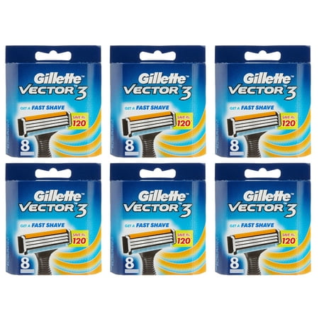 Gillette Vector 3 Refill Blades (Same as Gillette Sensor 3), 8 Count ...