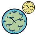 Bat Pattern Yellow Wall Clock 12 Inch Voice Activated Night Light ...