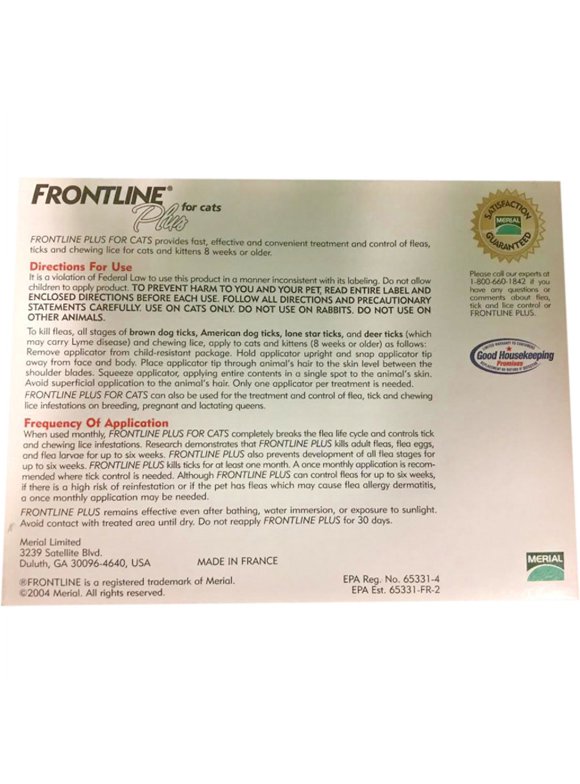 Frontline Plus for Cats in Frontline Plus - Walmart.com