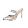 Bkhluea Women Double Strap Pointed Toe Slingback Mule Heels Elegant ...