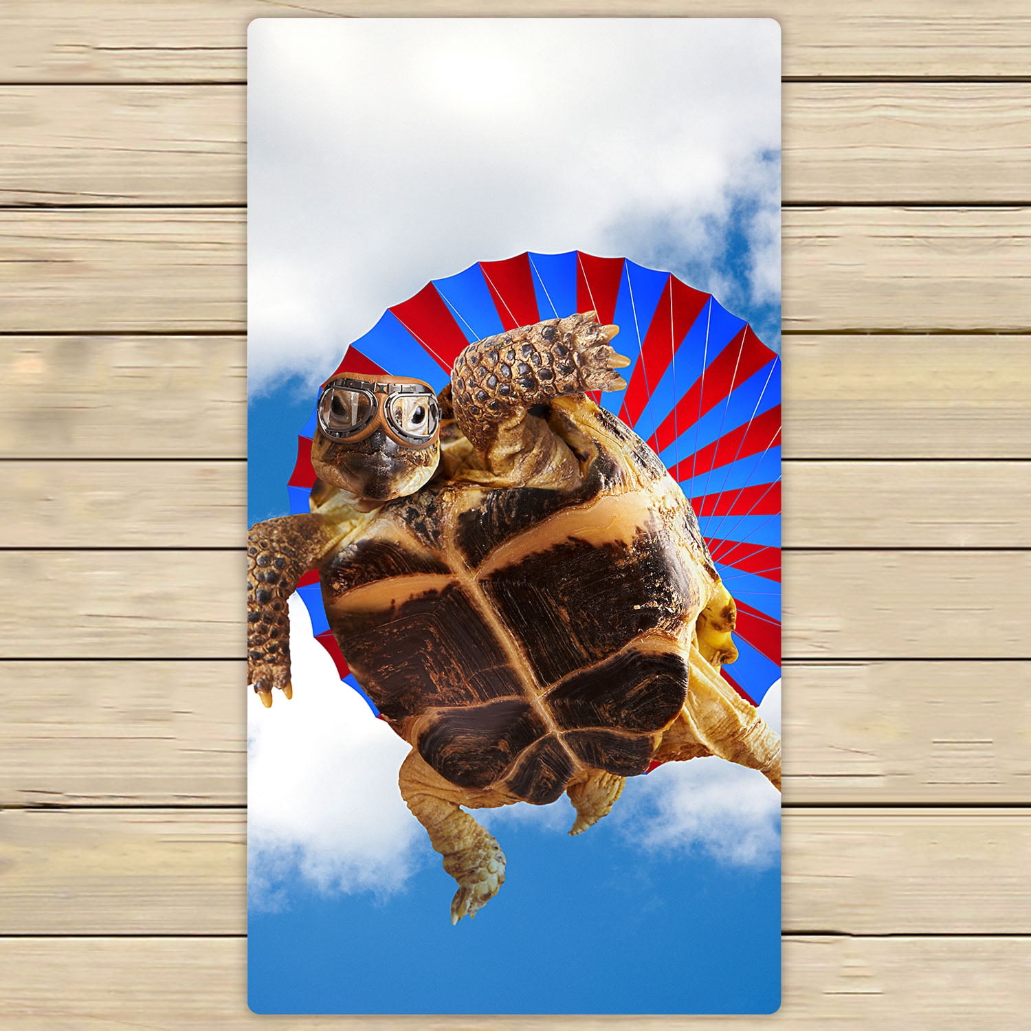 YKCG Funny Cute Animal Flying Sea Turtle Blue Sky Hand Towel Beach ...