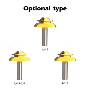 Yonico Set of 3 Lock Miter 45 Degree Glue Joint Router Bits - 15334 ...