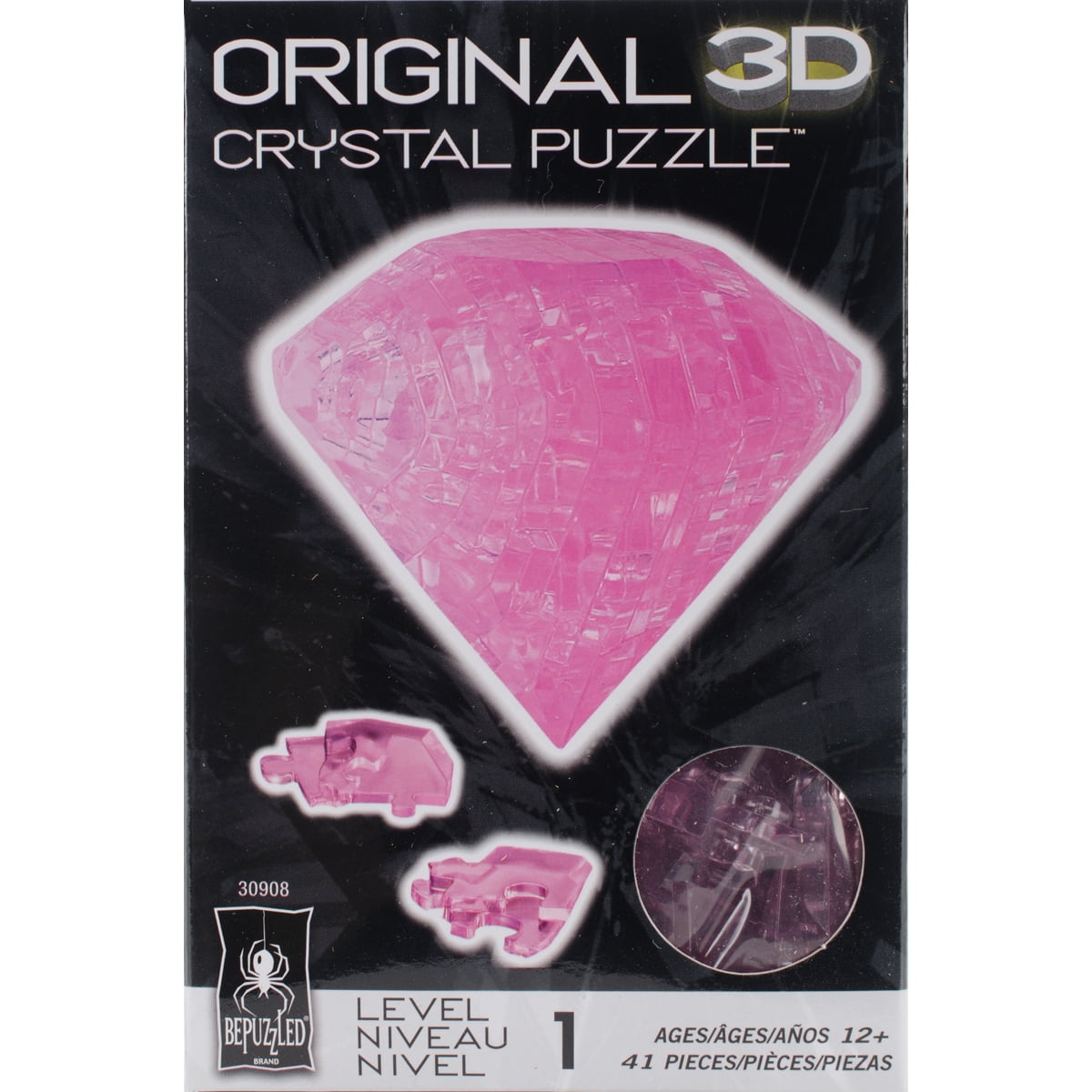 3D Crystal Puzzle Pink Diamond - Walmart.com