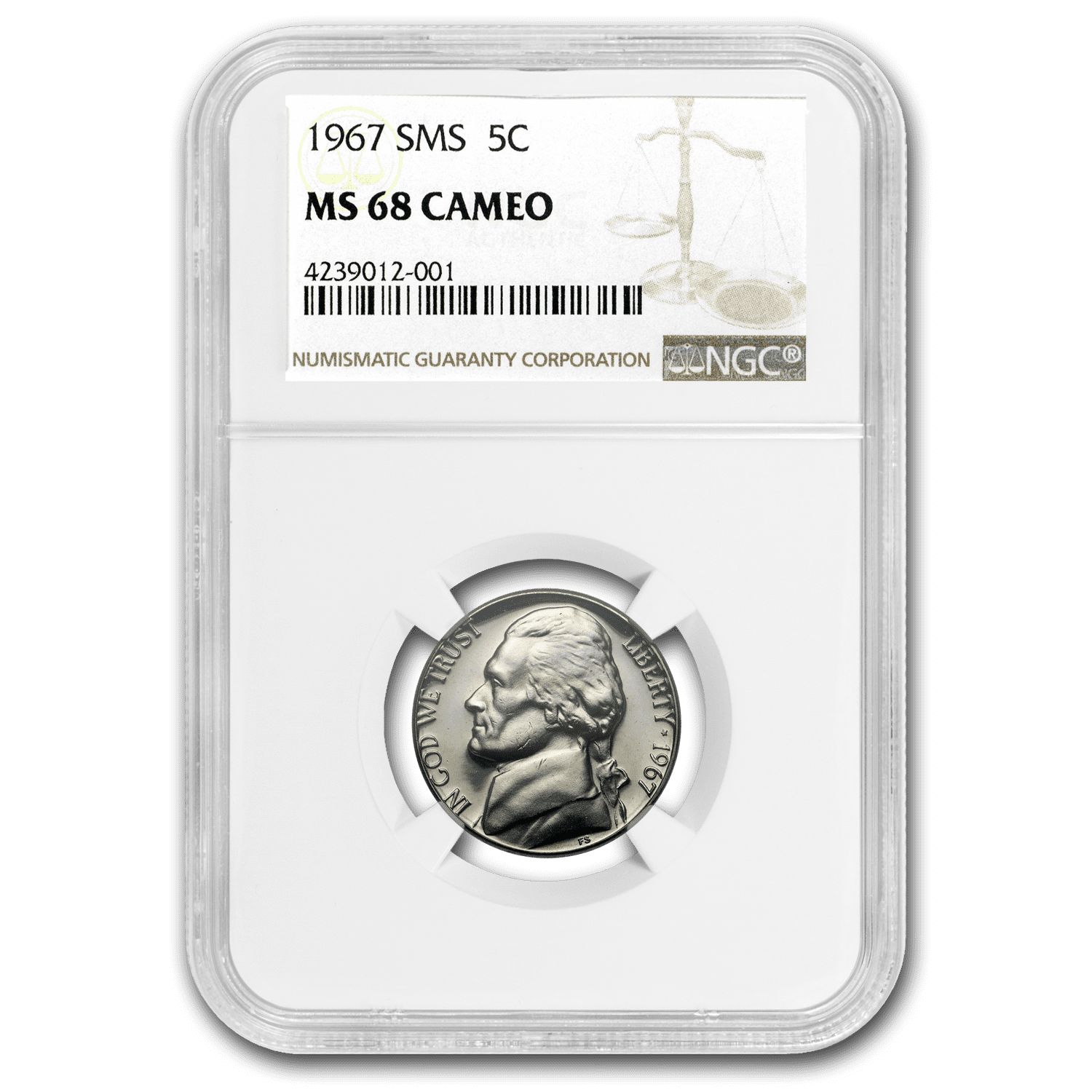 1967 Jefferson Nickel SMS MS-68 CAMEO NGC - Walmart.com