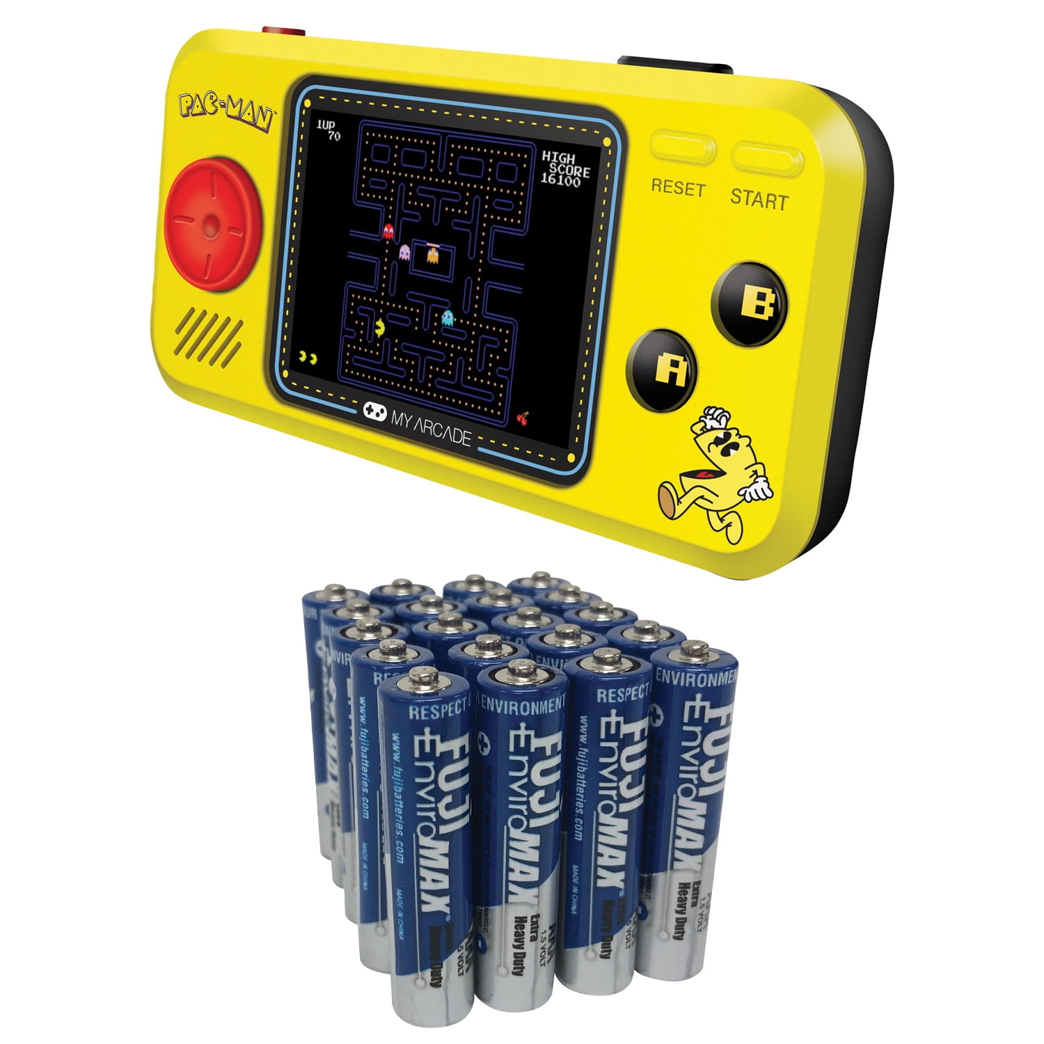 My Arcade DGUNL-3227 Pac-Man Pocket Player & Fuji Batteries - Walmart.com