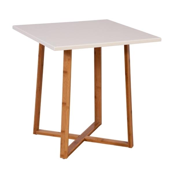 Eccostyle Solid Bamboo Frame Square End Table - White - Walmart.com