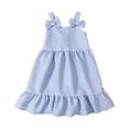KDFJPTH Girls Dresses Fancy Toddler Sleeveless Bowknot Solid Dance ...