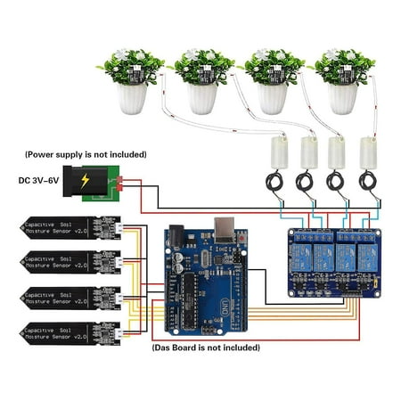 Diy Automatic Watering Irrigation Module Kits System Soil Moisture ...