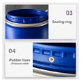 Large Plastic Blue Open Top Storage Drum Keg with Lid and Ring, Food ...
