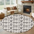 Cartoon Owls Round Area Rug 5ft Washable Large Round Rug for Living ...