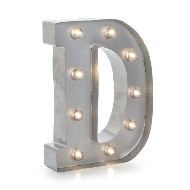 Darice Silver Light Up Marquee Letter D, 9.875 inches - Walmart.com