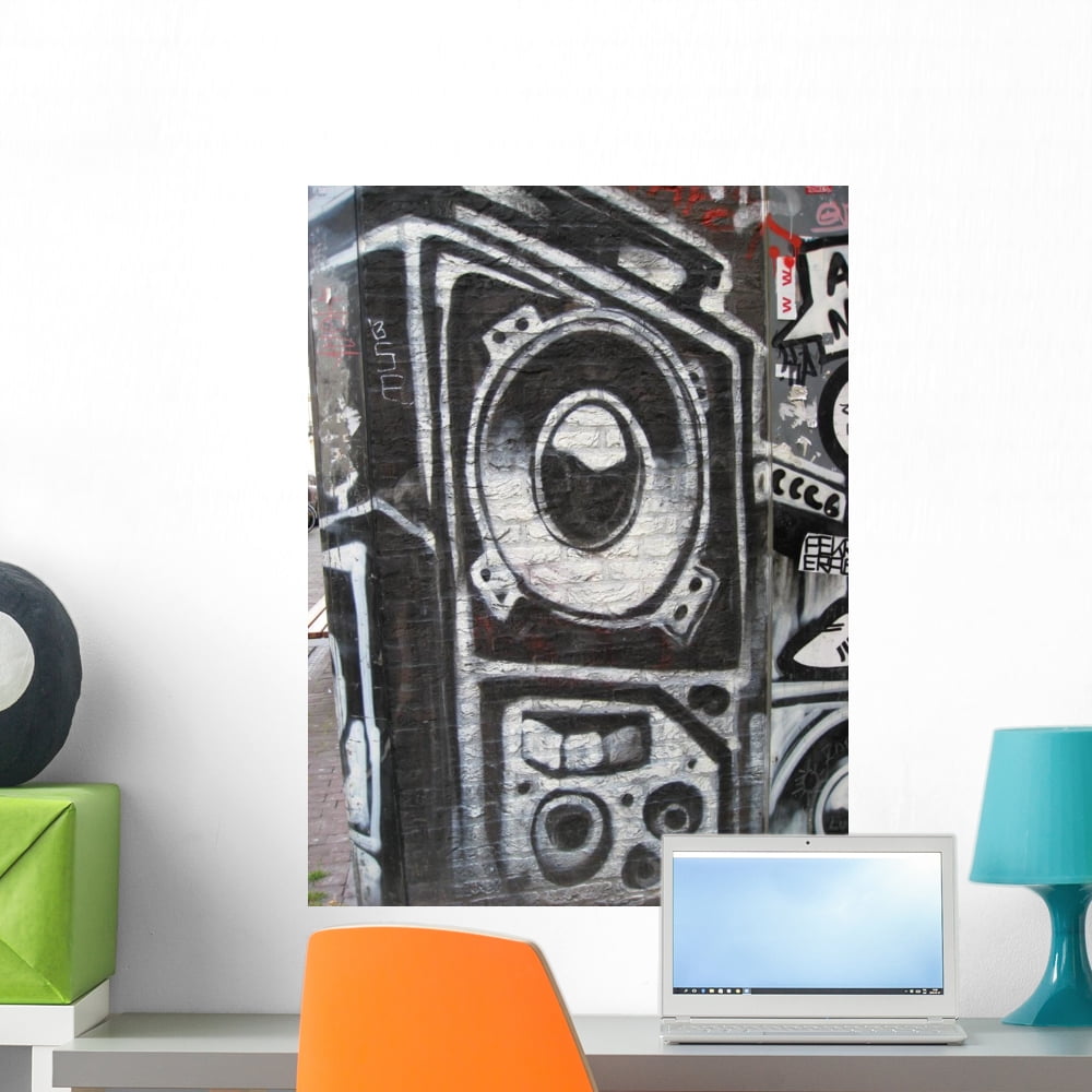 Graffiti Wall Sound System Wall Mural by Wallmonkeys Peel and Stick ...