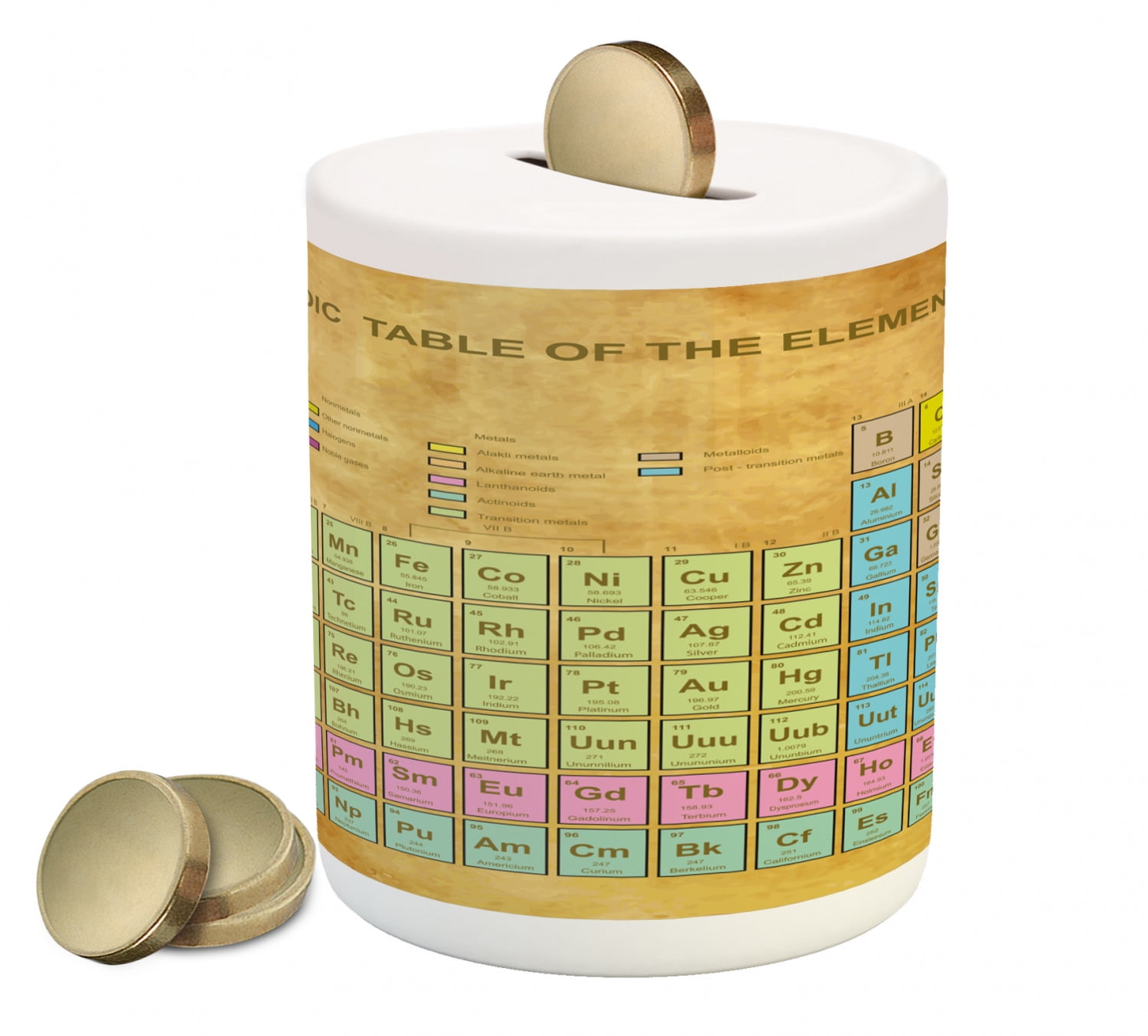 Periodic Table Piggy Bank, Chemistry Elements for Room Geek Science ...