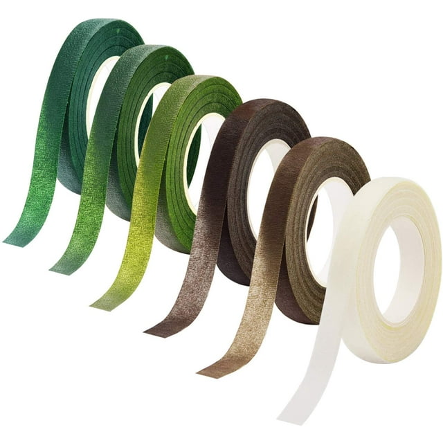 6 Colors Floral Tapes Flower Adhesives Stem Wrap Tape (Dark Green ...