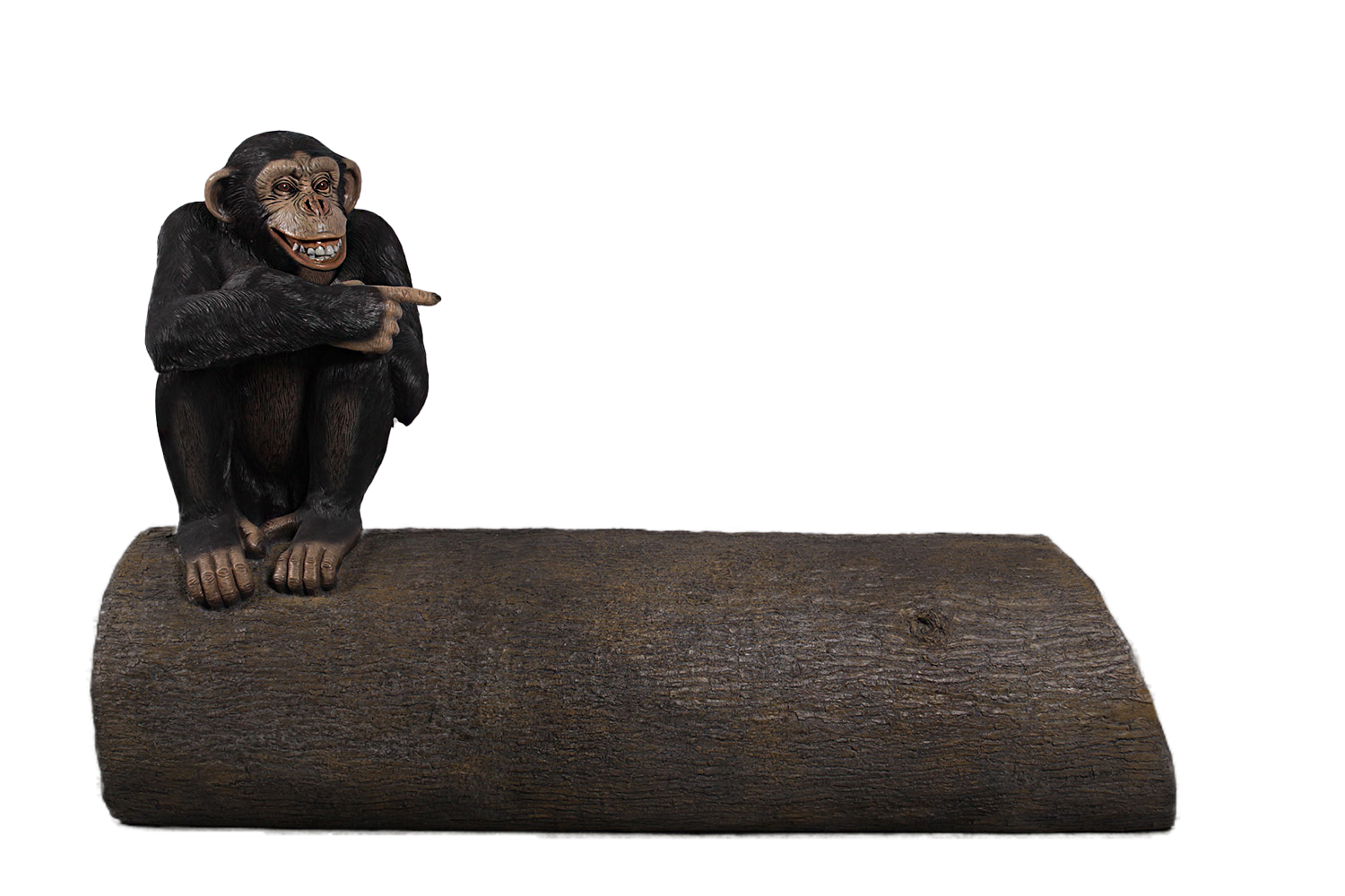 Monkey Chimpanzee On Trunk Life Size Statue - Walmart.com