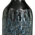 DecMode 20" Handmade Black Capiz Shell Vase with Blue Ombre Design ...