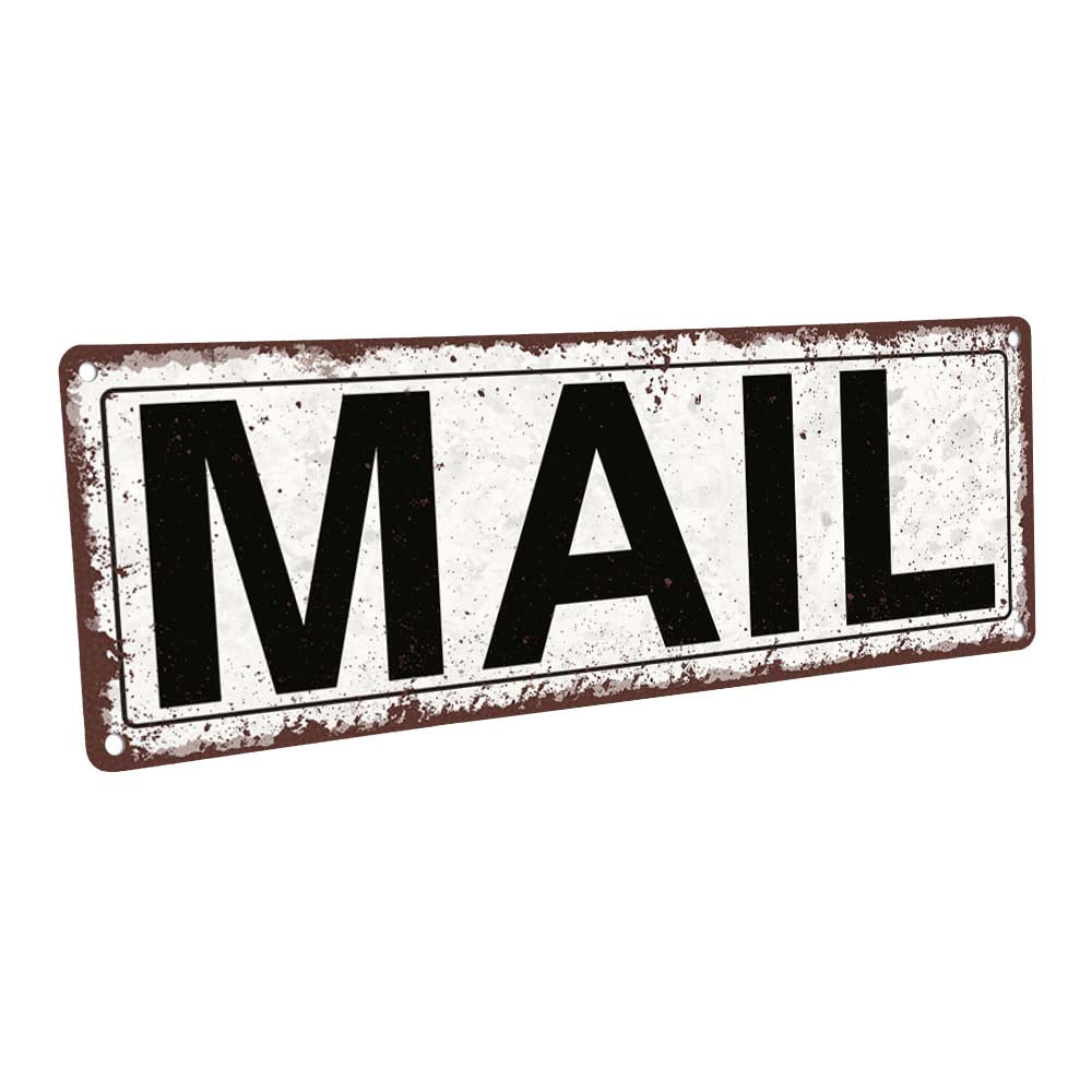 Mail 4"x12" Metal Sign, Wall Décor for Home and Office - Walmart.com ...