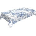 Blue Floral Tablecloth 60 x 84 Inch Rectangle Chinoiserie Flowers ...