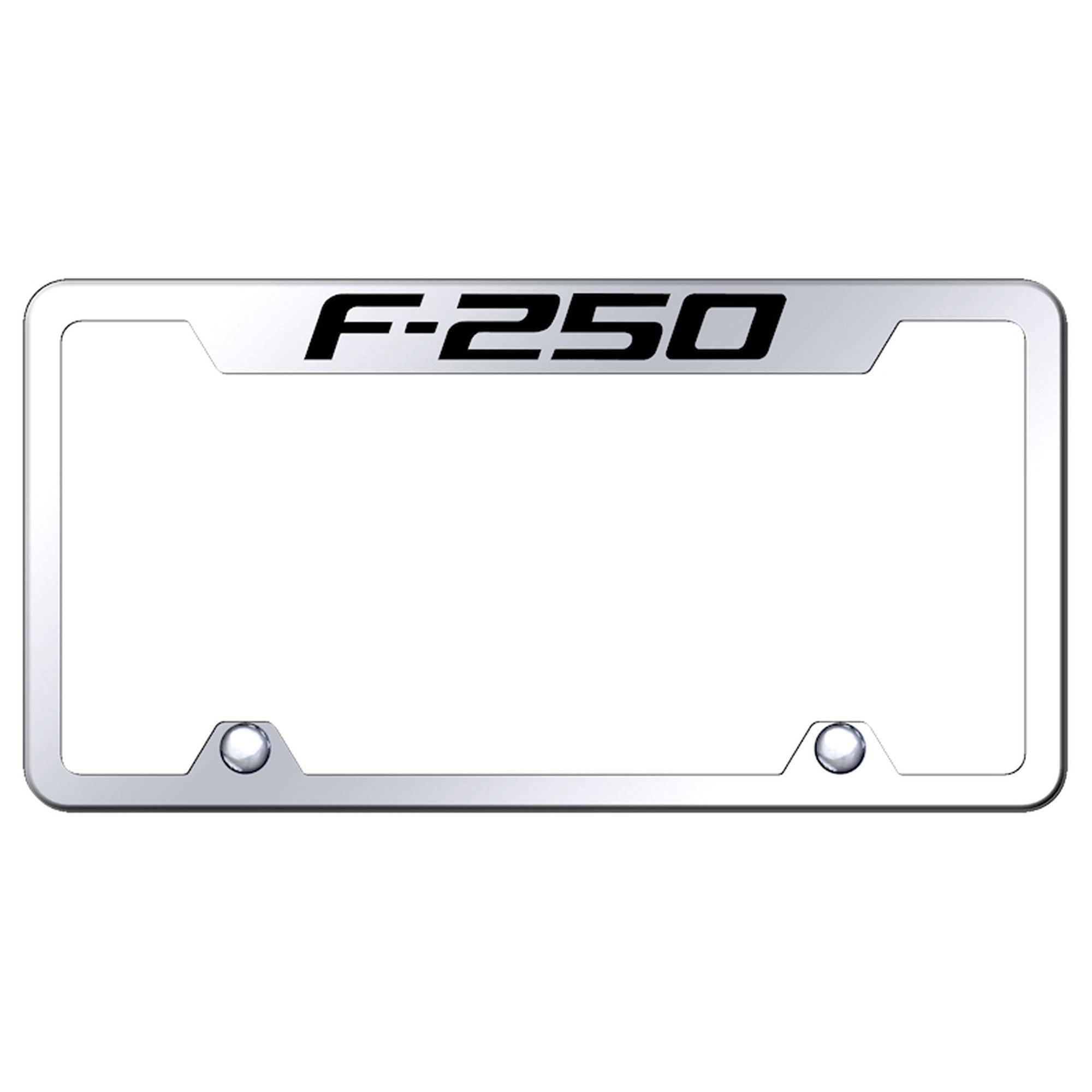 Ford F-250 Logo Stainless Steel Truck Cut-Out License Plate Frame ...