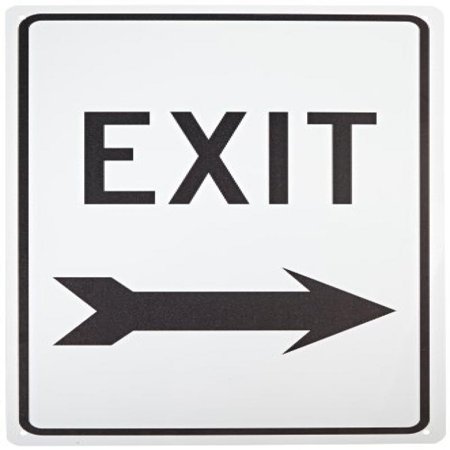 NMC TM80G Traffic Sign, Legend "EXIT" with Right Arrow, 12" Length x 18 ...
