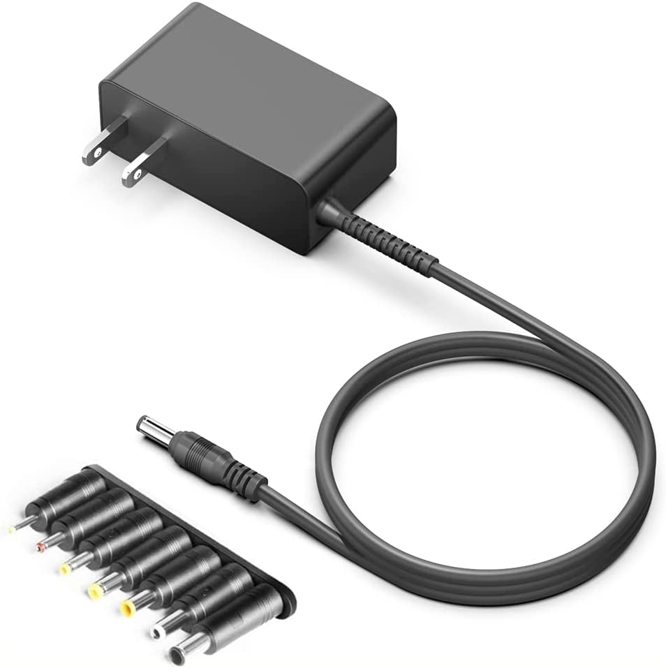 HKY 9V Universal Power Adapter with 7 DC Plugs Fits All Brands Portable ...
