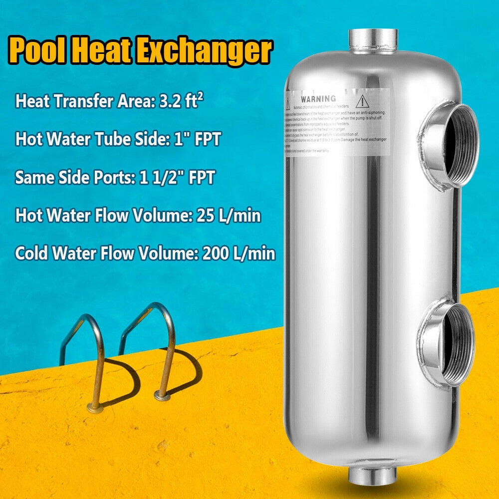 Swimming Pool Heat Exchanger Stainless Steel Tube Shell Heat Exchanger ...