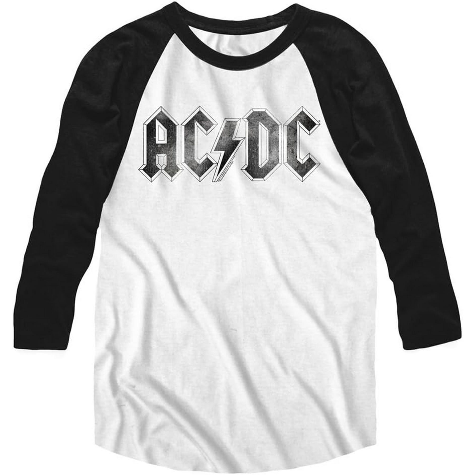 Click here for Hfunnyshirt Acdc Logodistress White/Black Adult 3/... prices