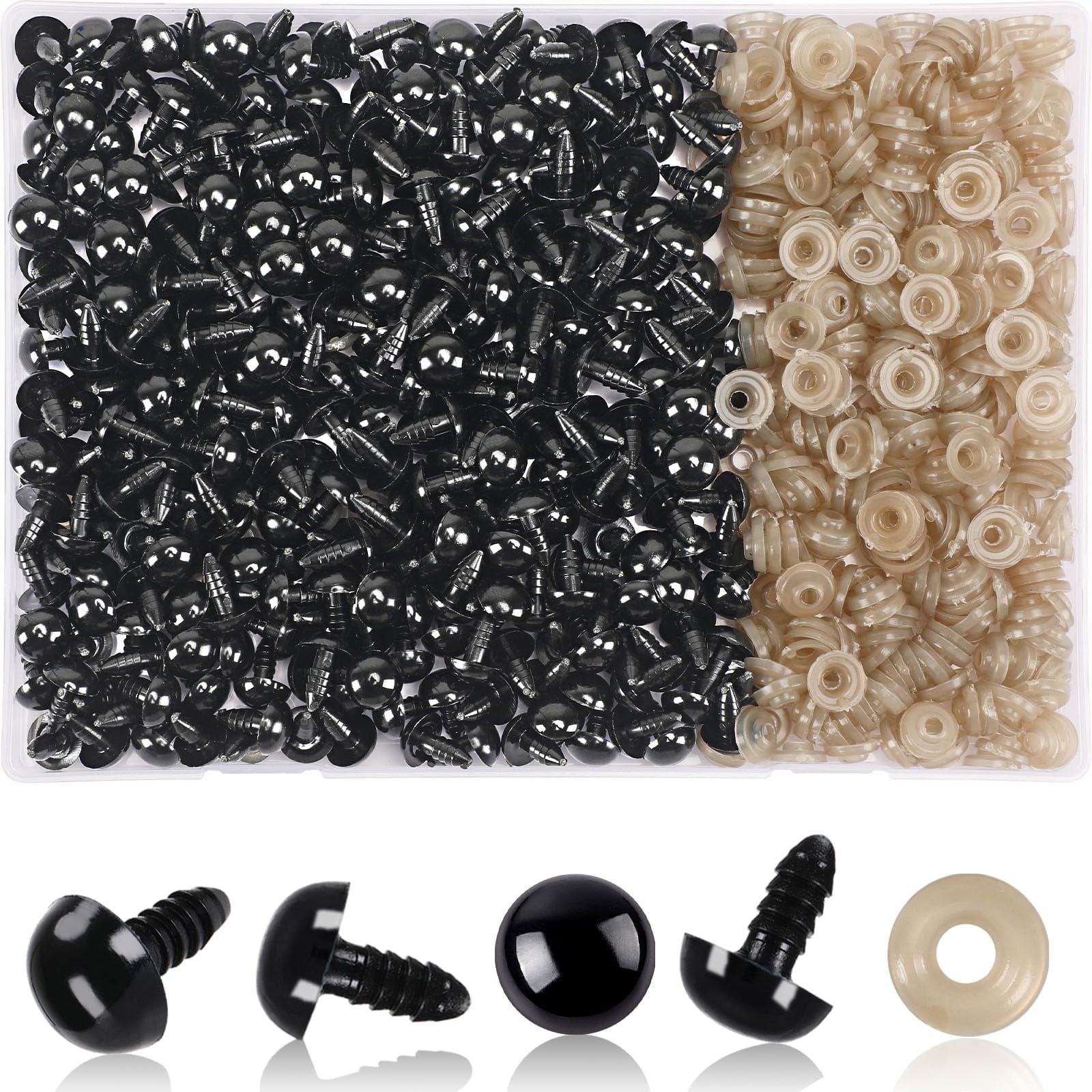 Click here for Upins 600 Pieces 12mm Safety Eyes With Washers Bla... prices