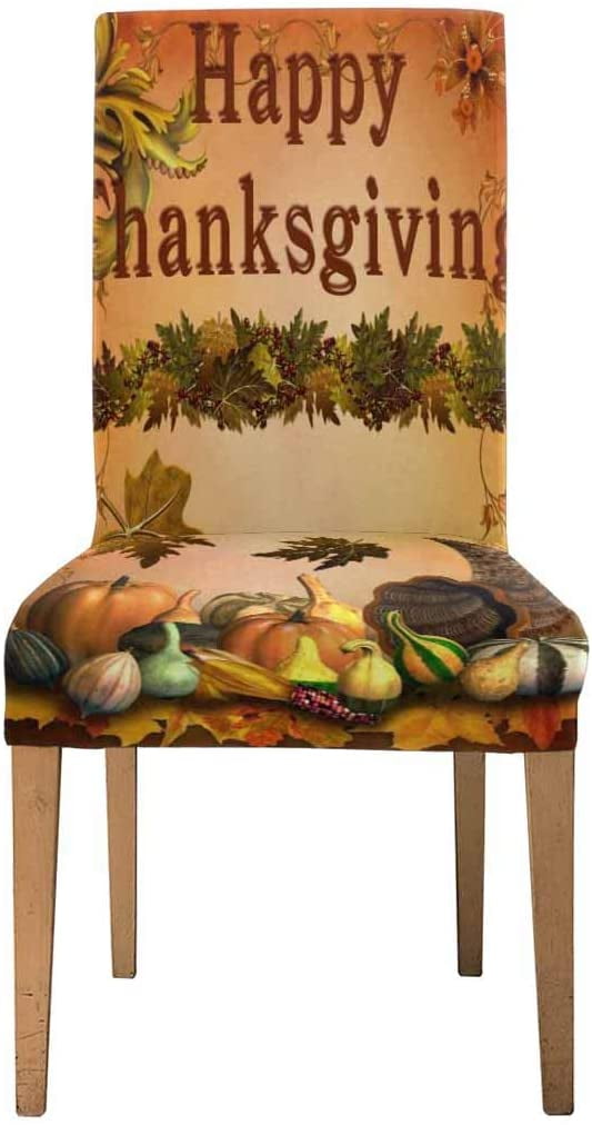 FMSHPON Happy Thanksgiving Fall Harvest Stretch Chair Cover Protector ...