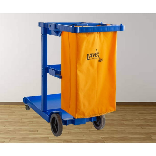 CP Janitorial Cleaning Cart with 3 Shelves and Vinyl Bag | Efficient ...