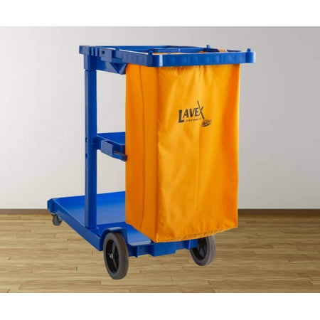 CP Janitorial Cleaning Cart with 3 Shelves and Vinyl Bag | Efficient ...