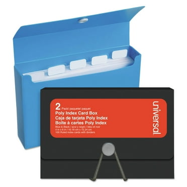 Universal Business Card File, Metal/Plastic, 4 1/4 x 8 1/4 x 2 1/2 ...
