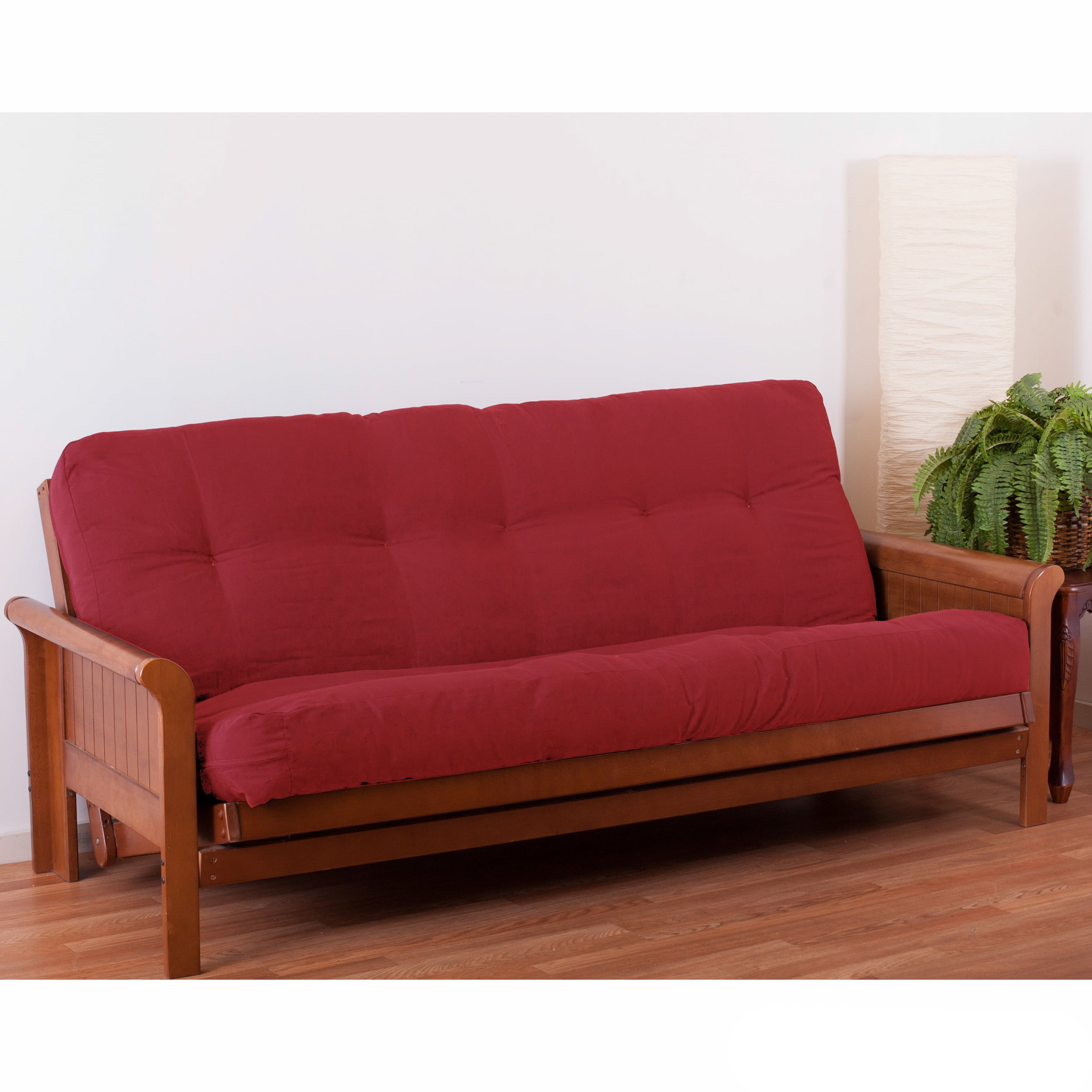 Blazing Needles Renewal 7" Twill Futon Mattress, Full, Ruby Red ...