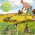 BsBsBest Metal Leaf Rake for Garden Lawns, 60 Inches Long, Adjustable ...