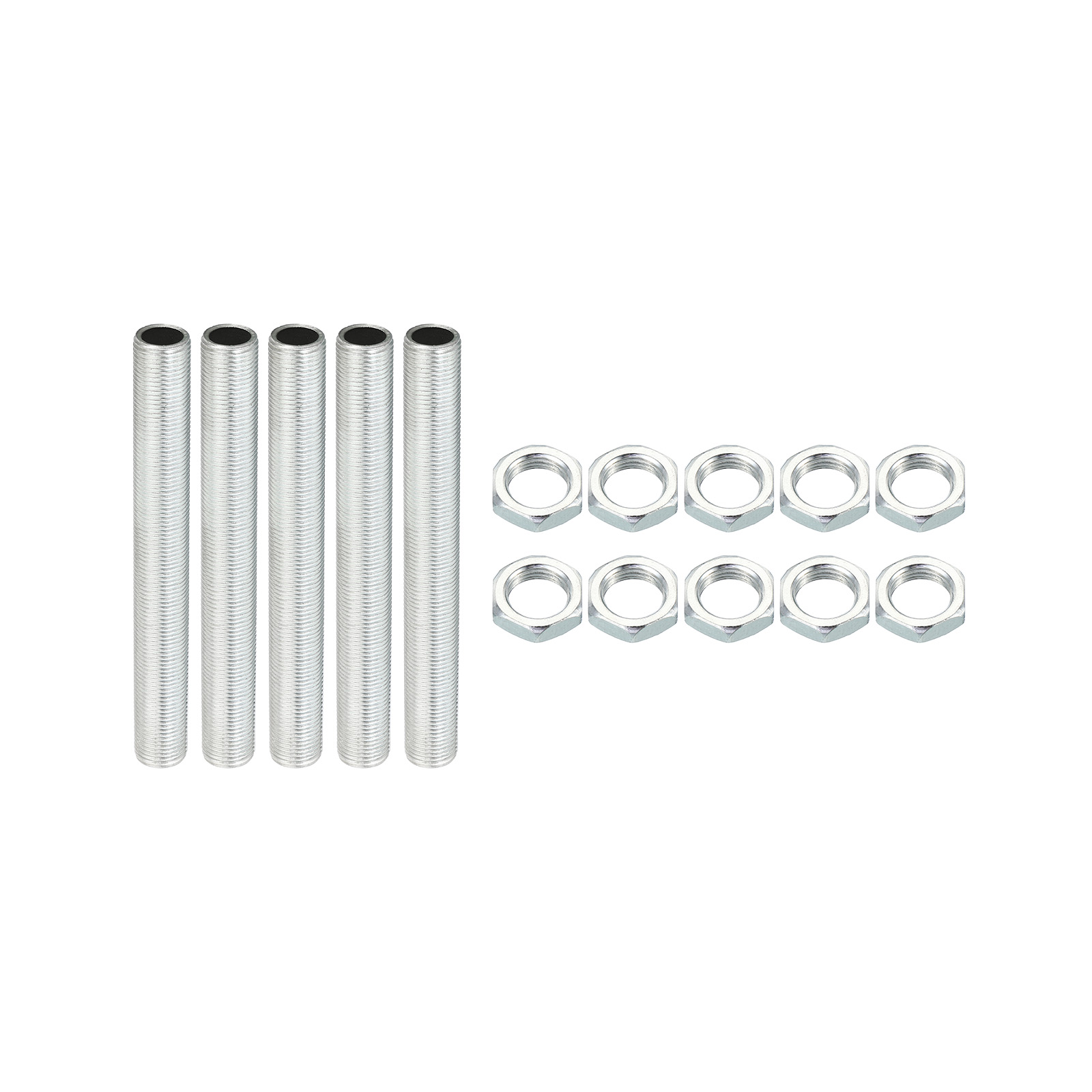 Uxcell M12 Thread 3.94" Lamp Pipe Kit with Lock Nuts All Thread Rod ...