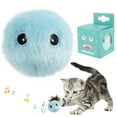 Niyofa Fluffy Plush Cat Toy Balls Interactive Chirping Balls with 3 ...